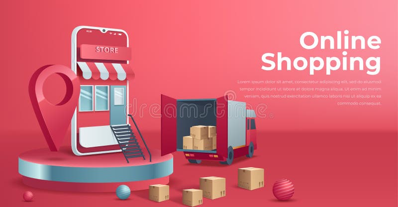 Online Shopping E-commerce Concept. Business Order Item Store Online on ...