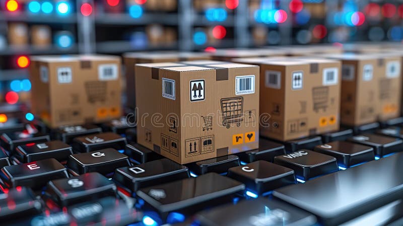 The Digital Marketplace Revolution Stock Illustration - Illustration of ...