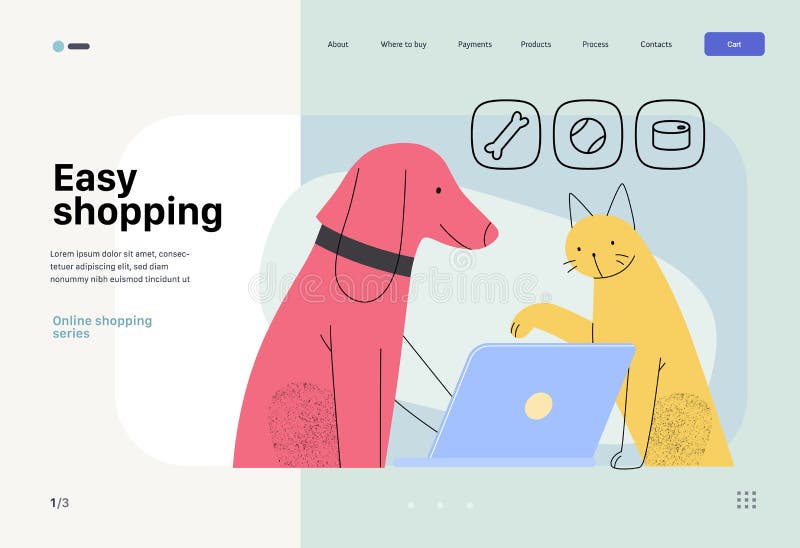 Online Shopping and Electronic Commerce Vector Illustration Series ...