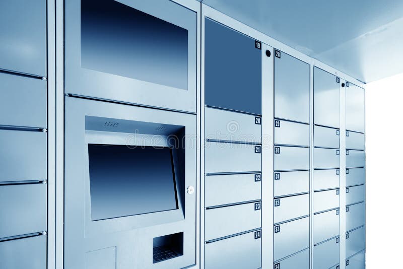 Online Shopping Express Lockers Stock Image - Image of express, cabinet ...