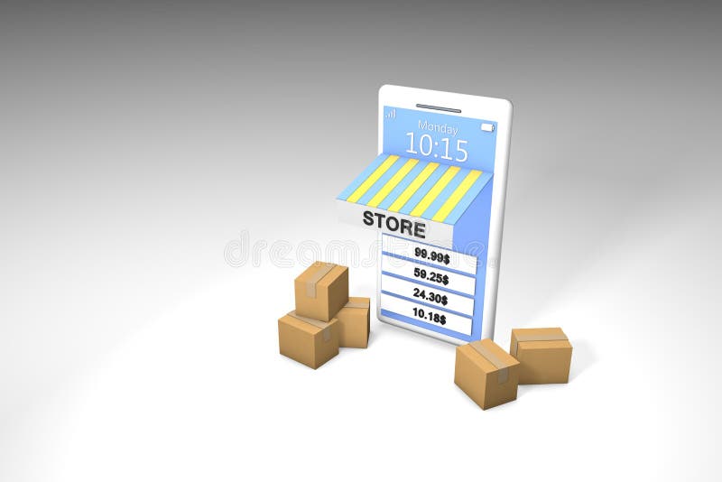 Online Shopping for Goods. Online Store Application for a Smartphone ...