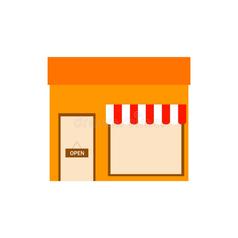 Simple Store Front Shop Vector Outline Icon Illustration Stock Vector ...