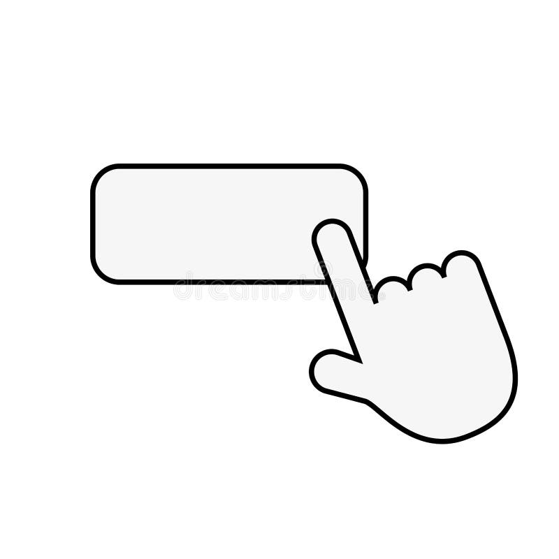 Online Shopping Hand Click Cursor Button Stock Vector - Illustration of ...