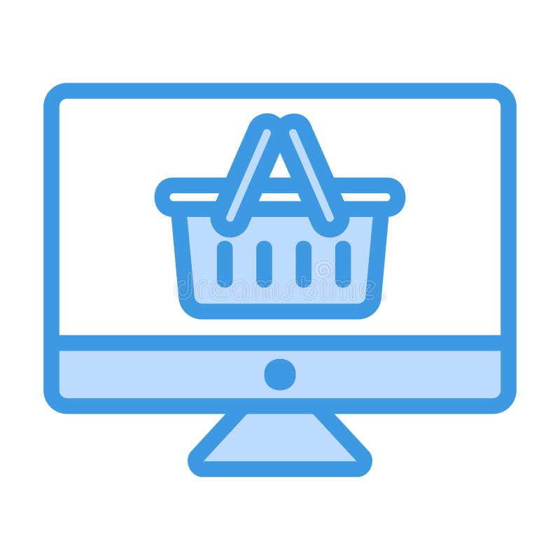 Online Shopping Icon in Blue Style for Any Projects Stock Vector ...