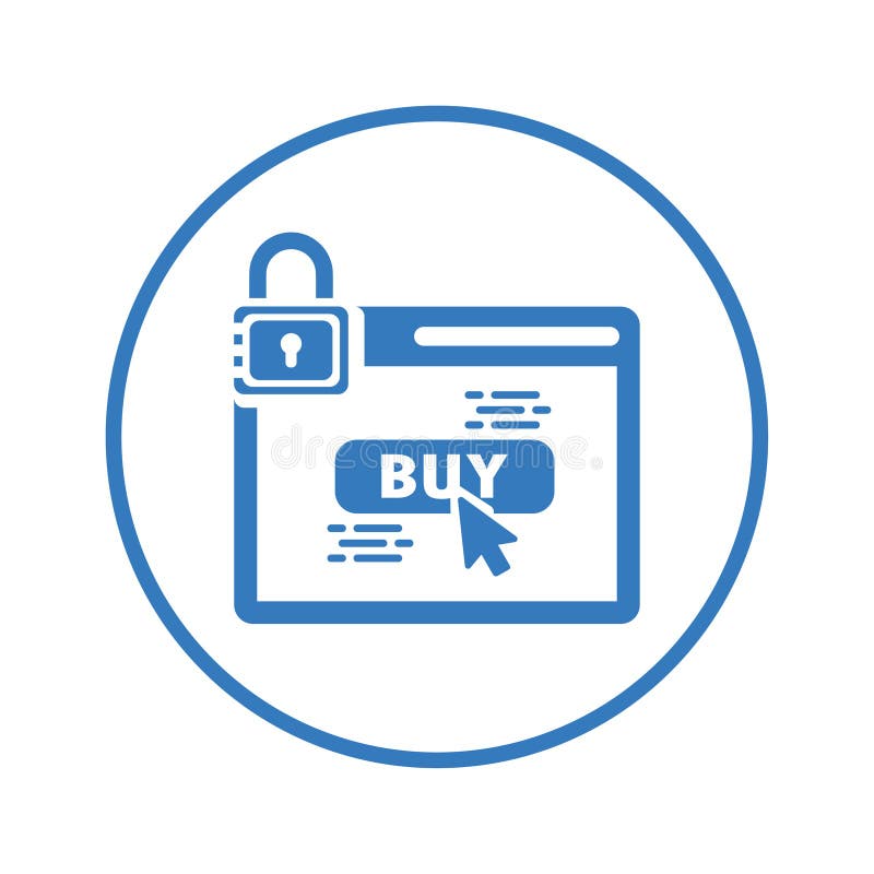 Secure Online Shopping Icon, Purchase, Buying Stock Illustration ...