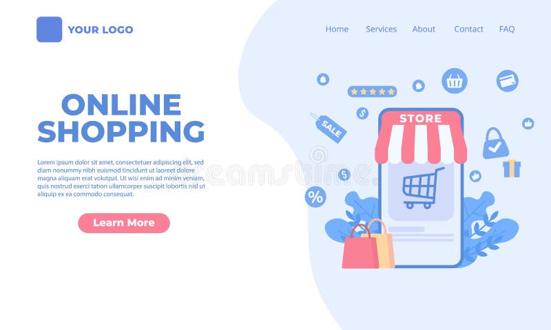 Online Shopping Store with Mobile Concept. Business Online Shopping and Business E-commerce ...