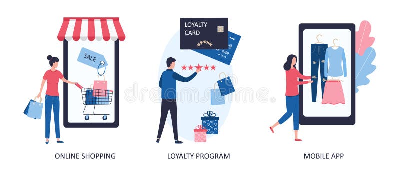 Online Shopping, Loyalty Program, Mobile App. Concepts of E-commerce ...