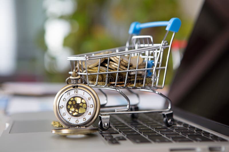 Online Shopping Moment Concept and Computer Stock Photo - Image of ...