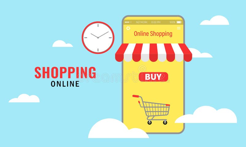 Online Shopping is a New Normal Stock Vector - Illustration of symbol ...