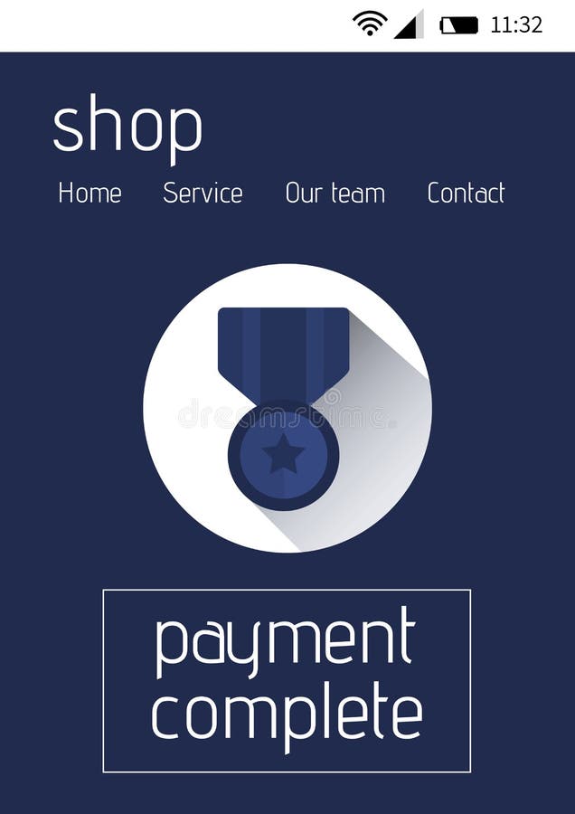 Online Shopping with Payment Complete Text Interface Stock Illustration ...