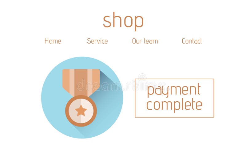 Online Shopping with Payment Complete Text Interface Stock Illustration ...