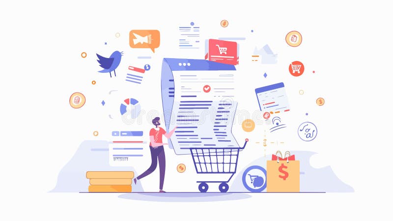 Online Shopping Process Journey with Icons: Seamless E-commerce ...