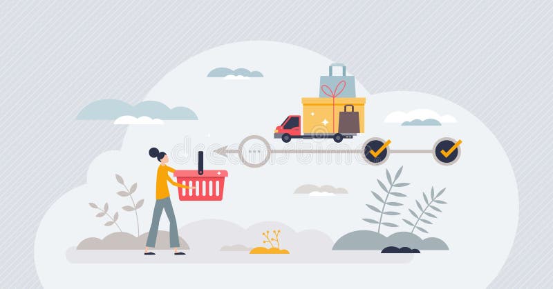 Online Shopping with Purchase Delivery from Website Store Tiny Person ...