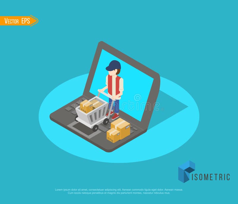 Online Shopping with Smartphone Concept Flowchart Isometric E-commerce ...