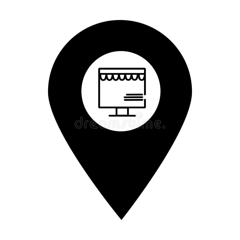 Online Shopping Store Location Map Pin Icon. Element of Map Point for ...