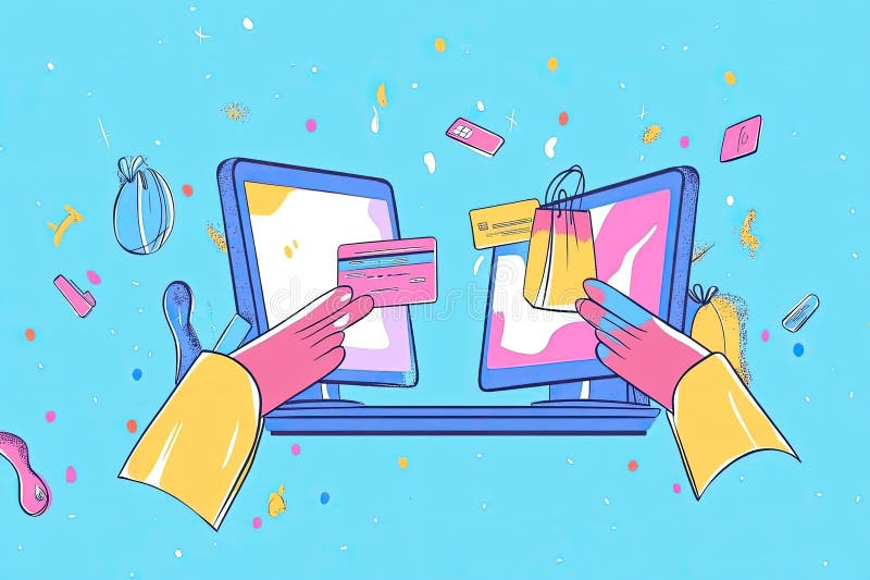 AI-Powered Online Shopping stock illustration. Illustration of ...