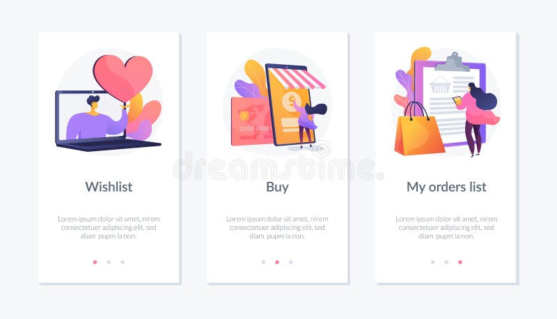 Online Shopping Webpage Template. Stock Vector - Illustration of list ...