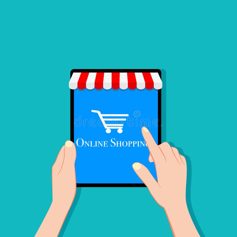 Online Shopping Website Via Tablet. Easy Ecommerce Website Store and ...