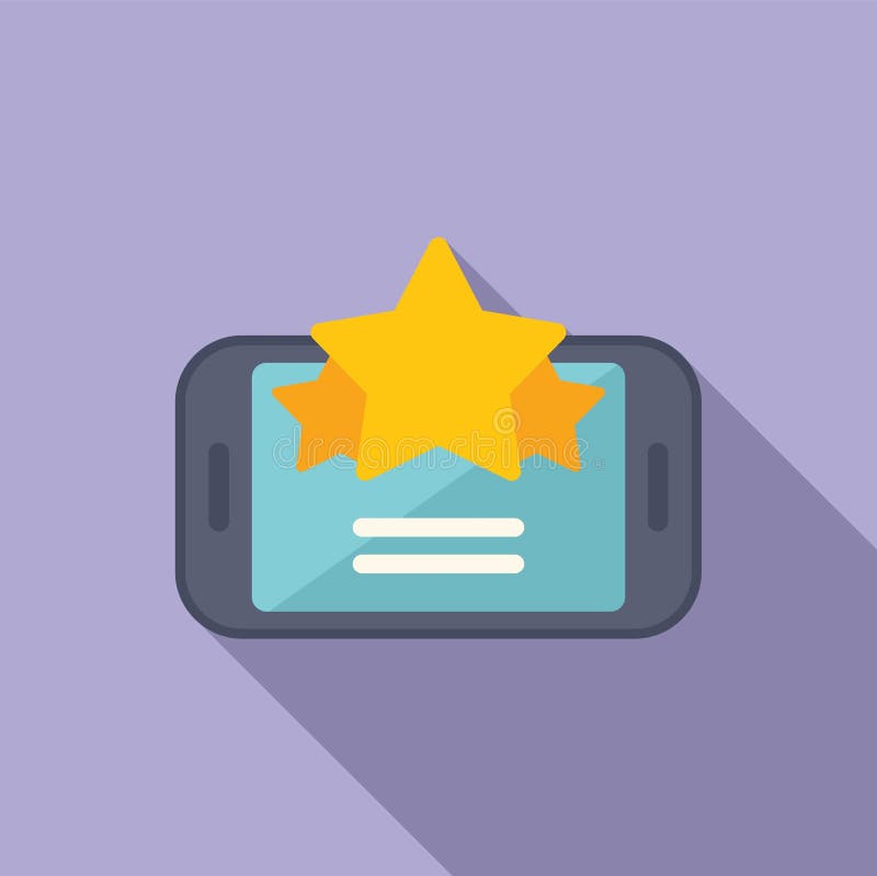 Online Smartphone Rating Icon Flat Vector. Star Button Rank Stock ...
