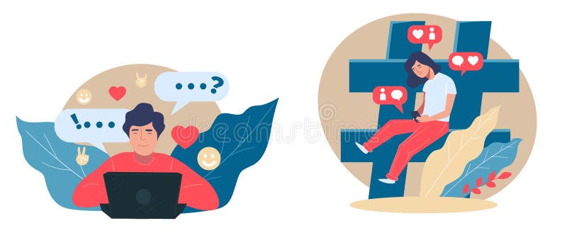 Online Social Media Collaboration Vector Stock Vector - Illustration of ...
