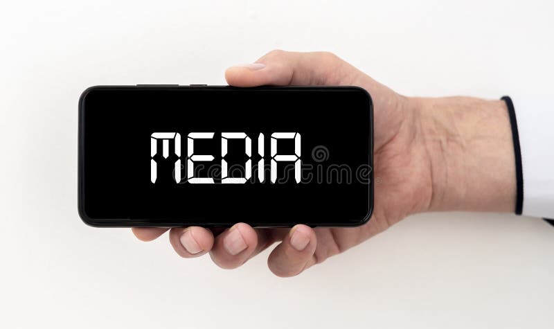 Online Social Media Concept. Word on Phone Screen Stock Photo - Image ...