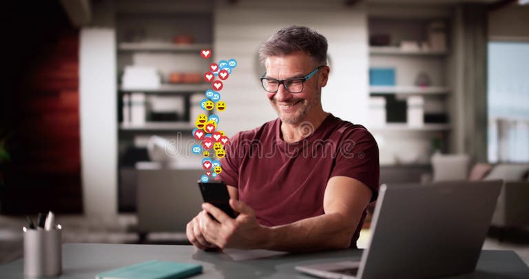 Online Social Network Messages Internet Chat Stock Illustration ...