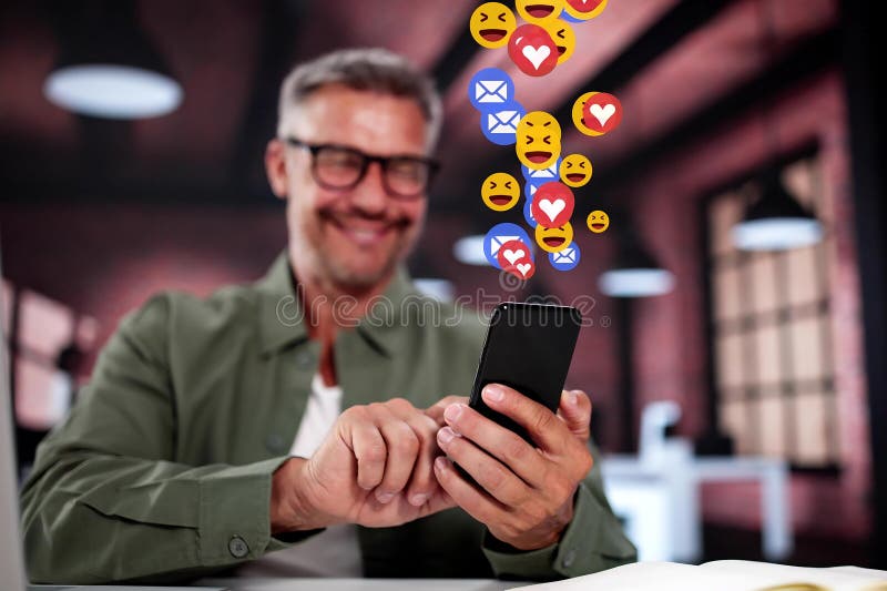 Online Social Network Messages Internet Chat Stock Illustration ...