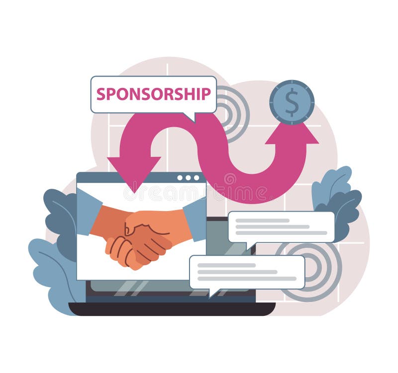 Online Sponsorship Agreement. Flat Vector Illustration Stock Vector ...