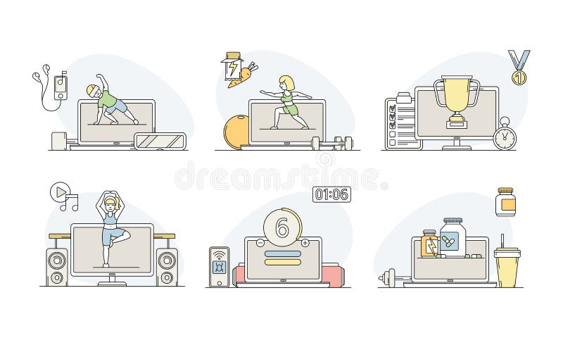 Computer Screen with Application Tools and Installing Options Set ...