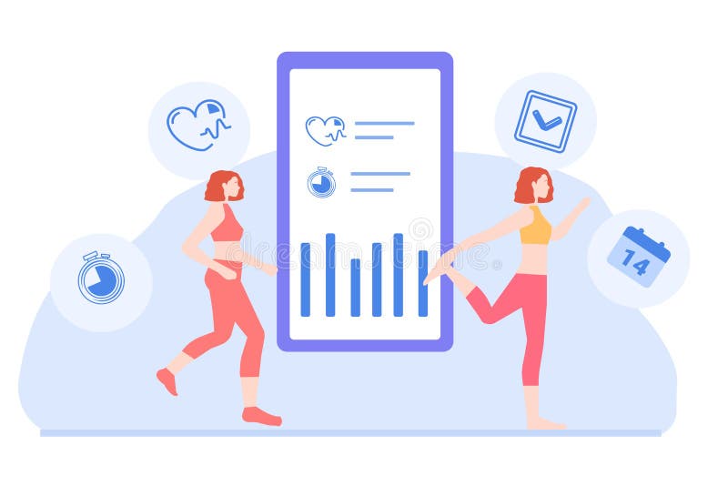 Online Sports with App, the Vector Graphics Stock Vector - Illustration ...