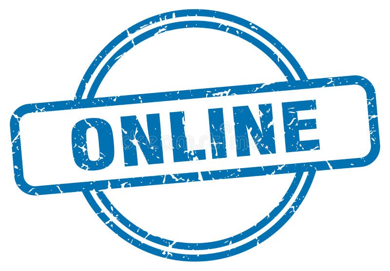 Online Stamp. Online Round Grunge Sign Stock Vector - Illustration of ...