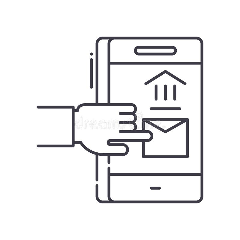 Online Statement Icon, Linear Isolated Illustration, Thin Line Vector ...
