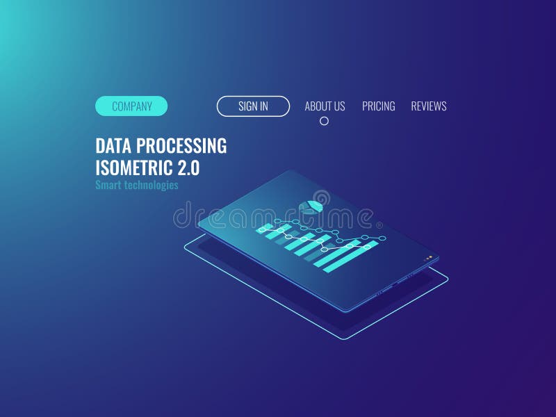 Online Statistic and Data Analysis Service, Tablet with Chant on Screen ...