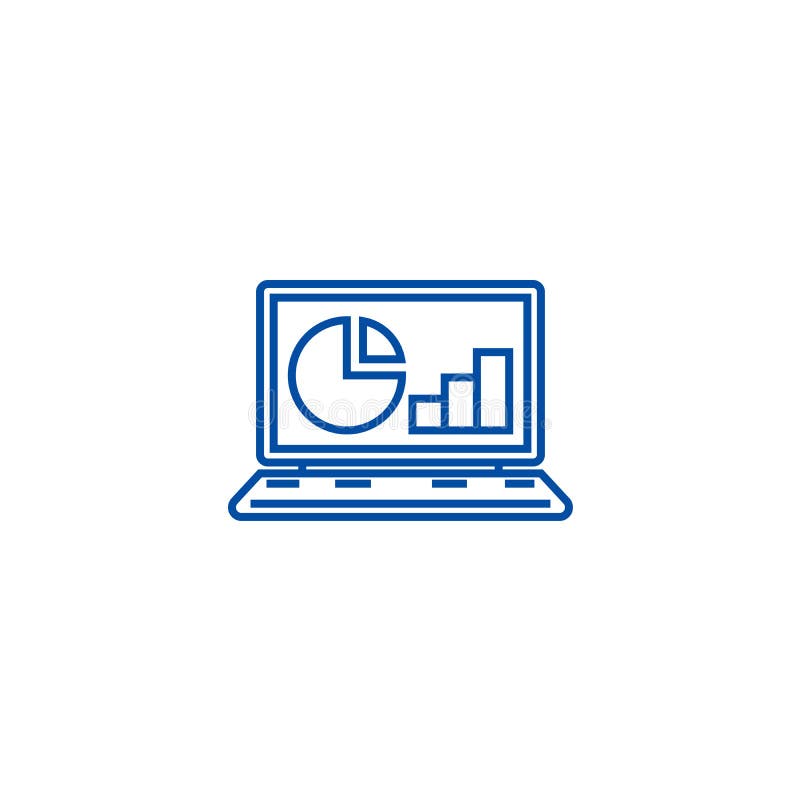 Online Statistics, Data Analytics Line Icon Concept. Online Statistics ... Online Statistics, Data Analytics Line Icon Concept. Online Statistics ...