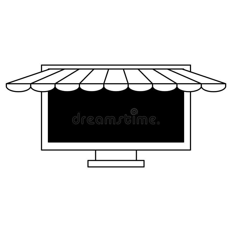 Online Store Computer Symbol Stock Vector - Illustration of business ...