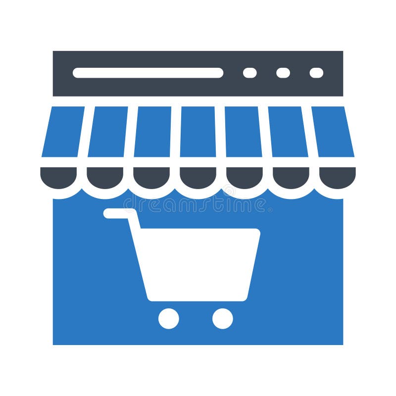 Online Store Glyph Color Flat Vector Icon Stock Vector - Illustration ...