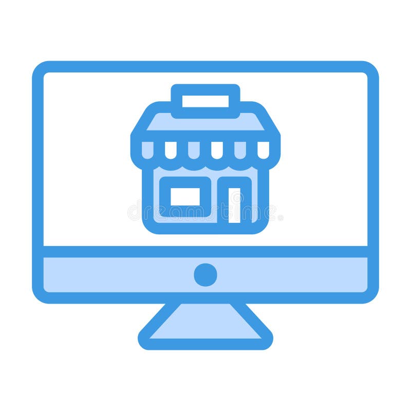 Online Store Icon in Blue Style for Any Projects Stock Vector ...