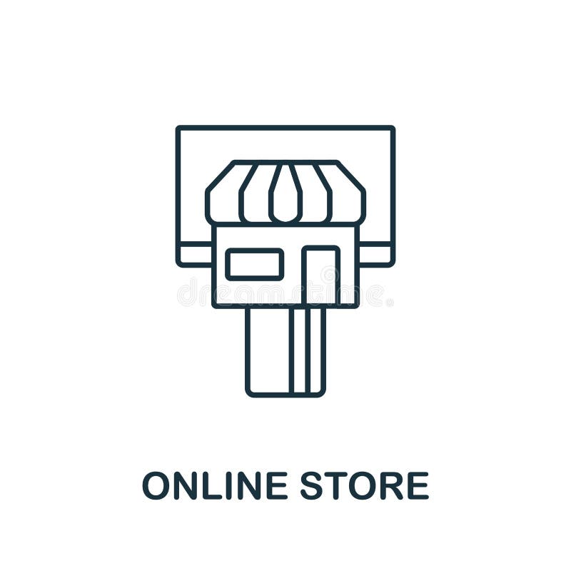 Online Store Icon Outline Style. Thin Line Creative Online Store Icon ...