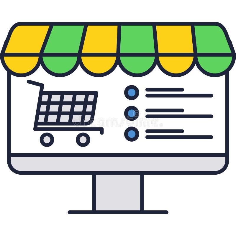 Online Store Vector Icon Internet Shop Market Stock Vector ...