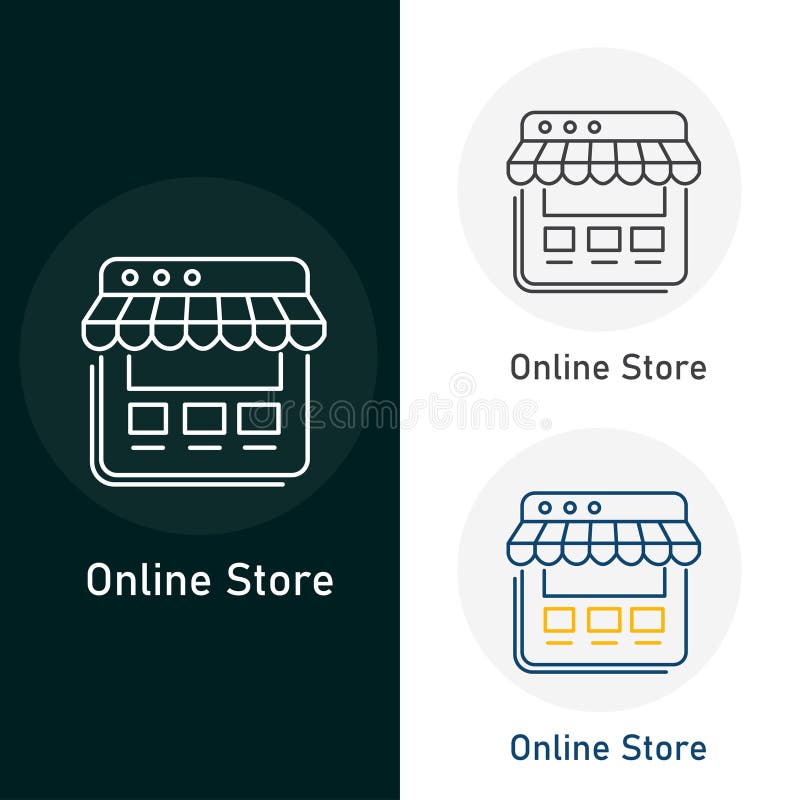 Online Store Vector Illustration Icon Stock Vector - Illustration of ...