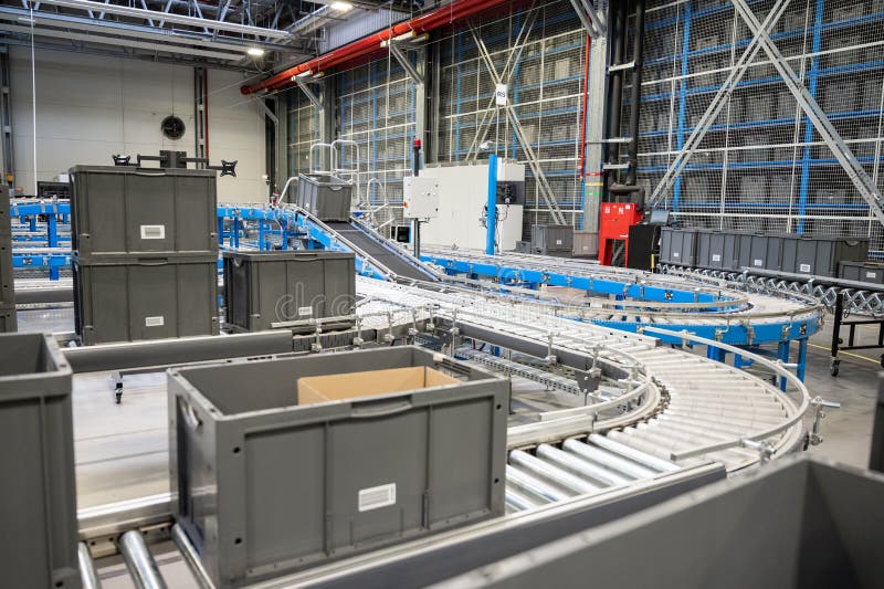 Online Store Warehouse. Automatic Parcel Machin Stock Image - Image of ...