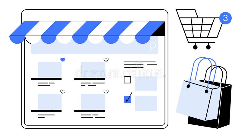 Online Storefront with Various Shopping Cart and Purchase Elements ...