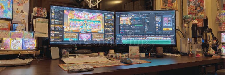 Online Streamer Desktop Displaying Active Roulette Game with Two ...