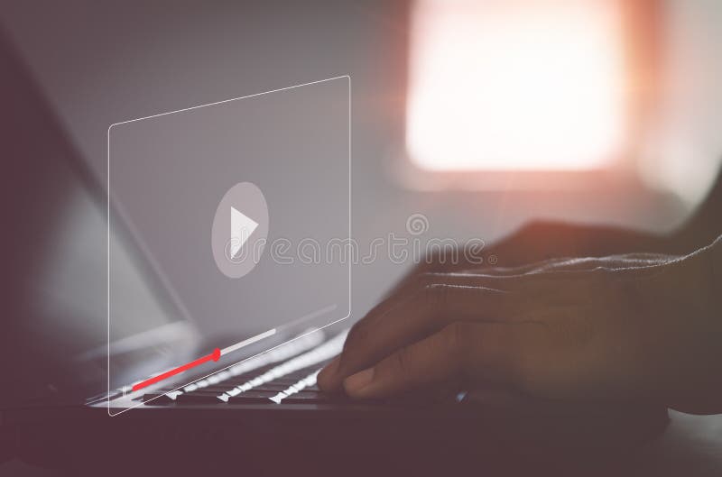 Online Streaming Concept. Watching Video on Internet, Live Concert ...