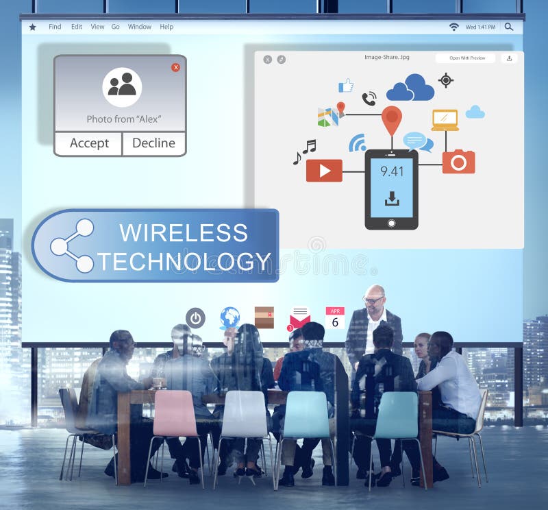 Online Streaming Technology Transfer Wireless Technology Concept Stock ...