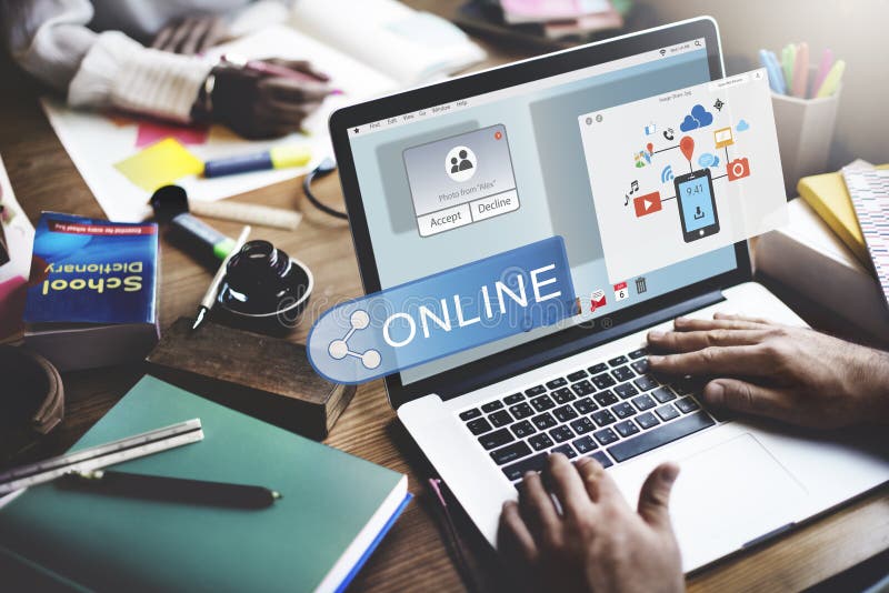 Online Streaming Technology Transfer Wireless Technology Concept Stock ...