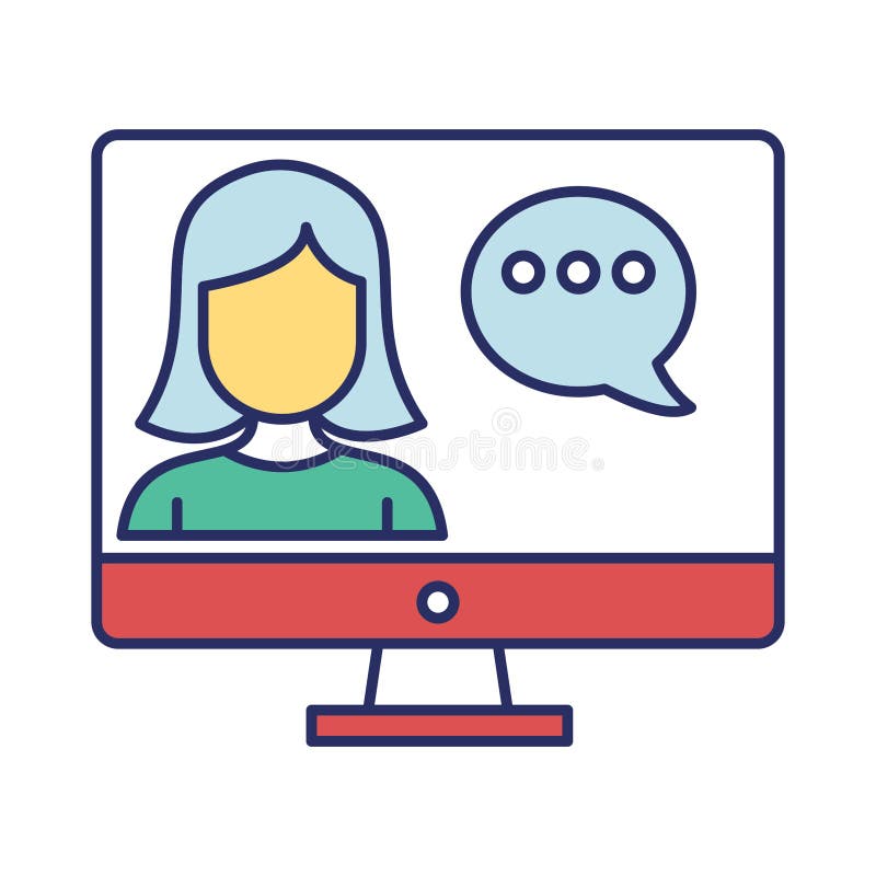 Online Student Chat Vector Icon Which Can Easily Modify or Edit Stock ...