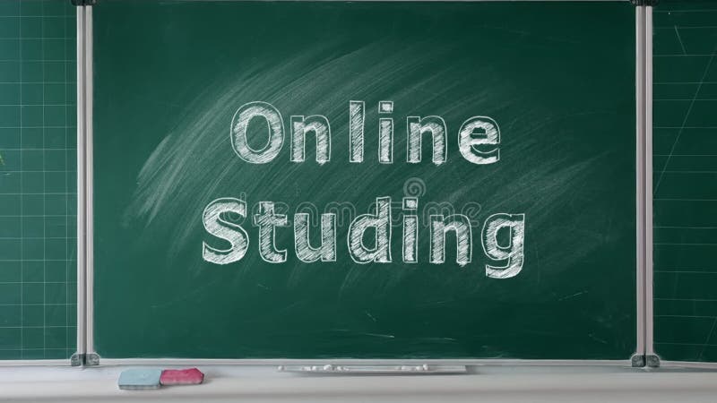Online Studying. Animated Text on the Greenboard Stock Video - Video of ...