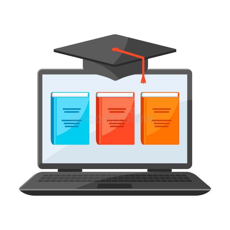 Online Studying at Home Concept. Distance Education Stock Vector ...