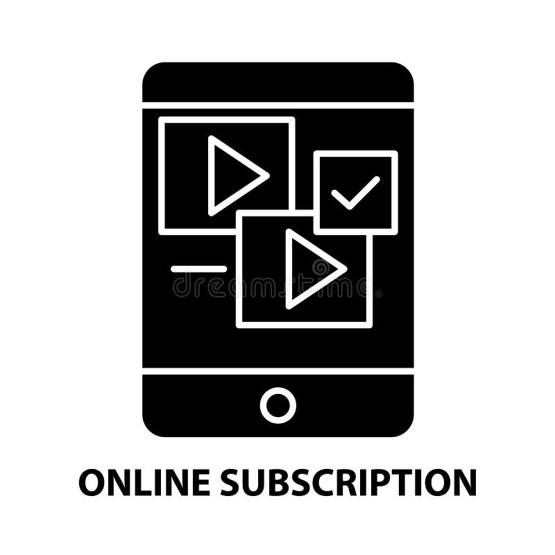 Online Subscription Icon, Black Vector Sign with Editable Strokes ...